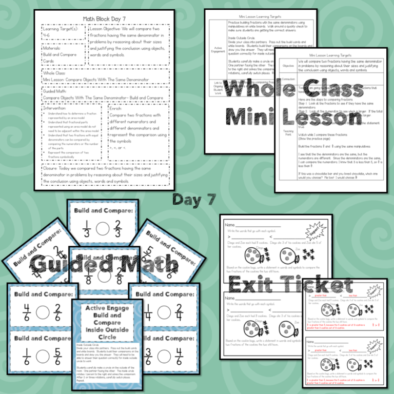 Fractions Equivalency and Comparisons 3rd Grade Math Lesson Plans TEKS ...