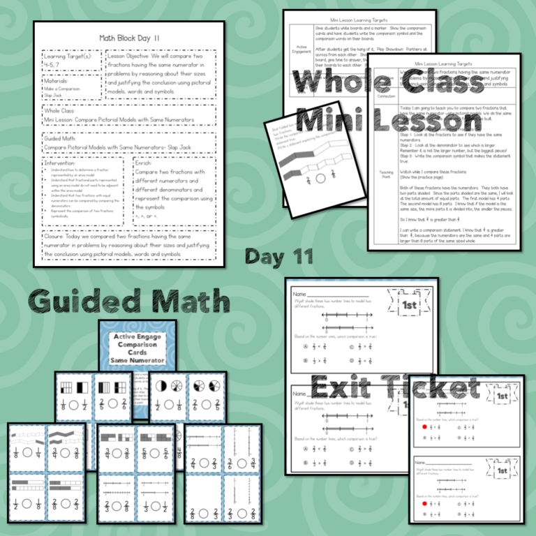Fractions Equivalency and Comparisons 3rd Grade Math Lesson Plans TEKS ...